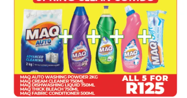 Combo Deal Maq Washing Powder Auto 2kg, Maq Cream Cleaner 750ml, Maq ...