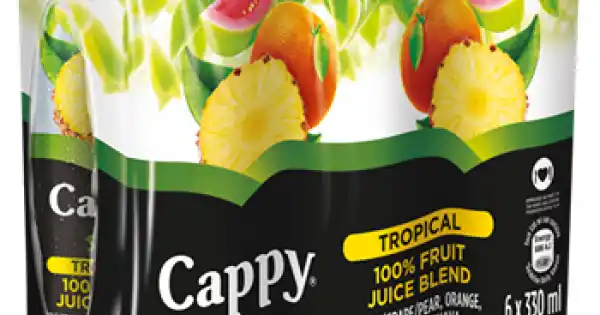 Cappy Still 100% Fruit Tropical Juice Blend Cans 6x330ml