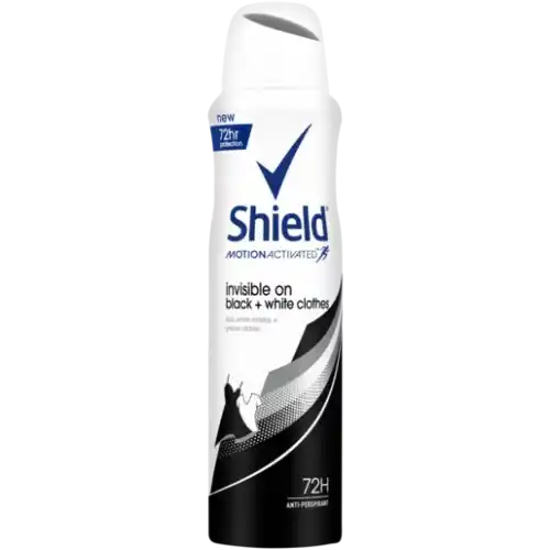 Shield Women Invisible Black and White Antiperspirant Aerosol Deodorant ...