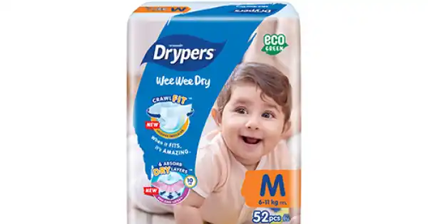 Drypers Jumbo Nappies Medium 52's